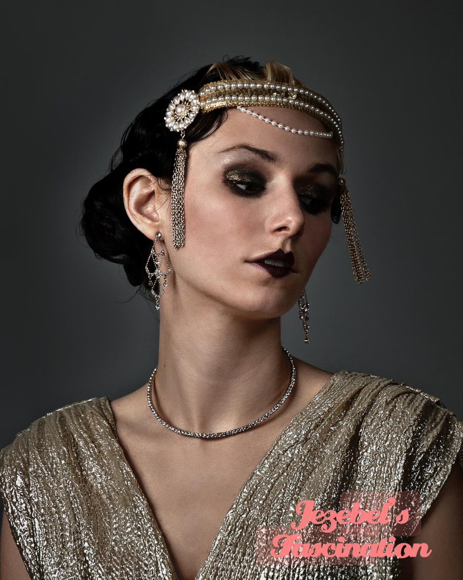 Bat Lady Gothic Flapper Headband, Art Deco Romantic Gorelesque ...