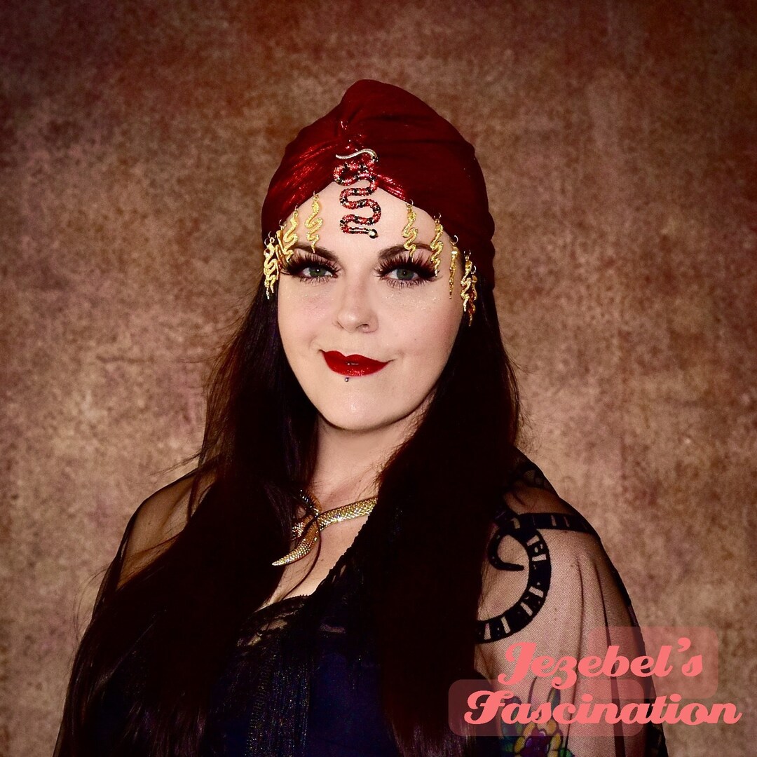 Snake Gothic Fortune Teller, Flapper Witch, 1920s Serpent Turban, Head ...