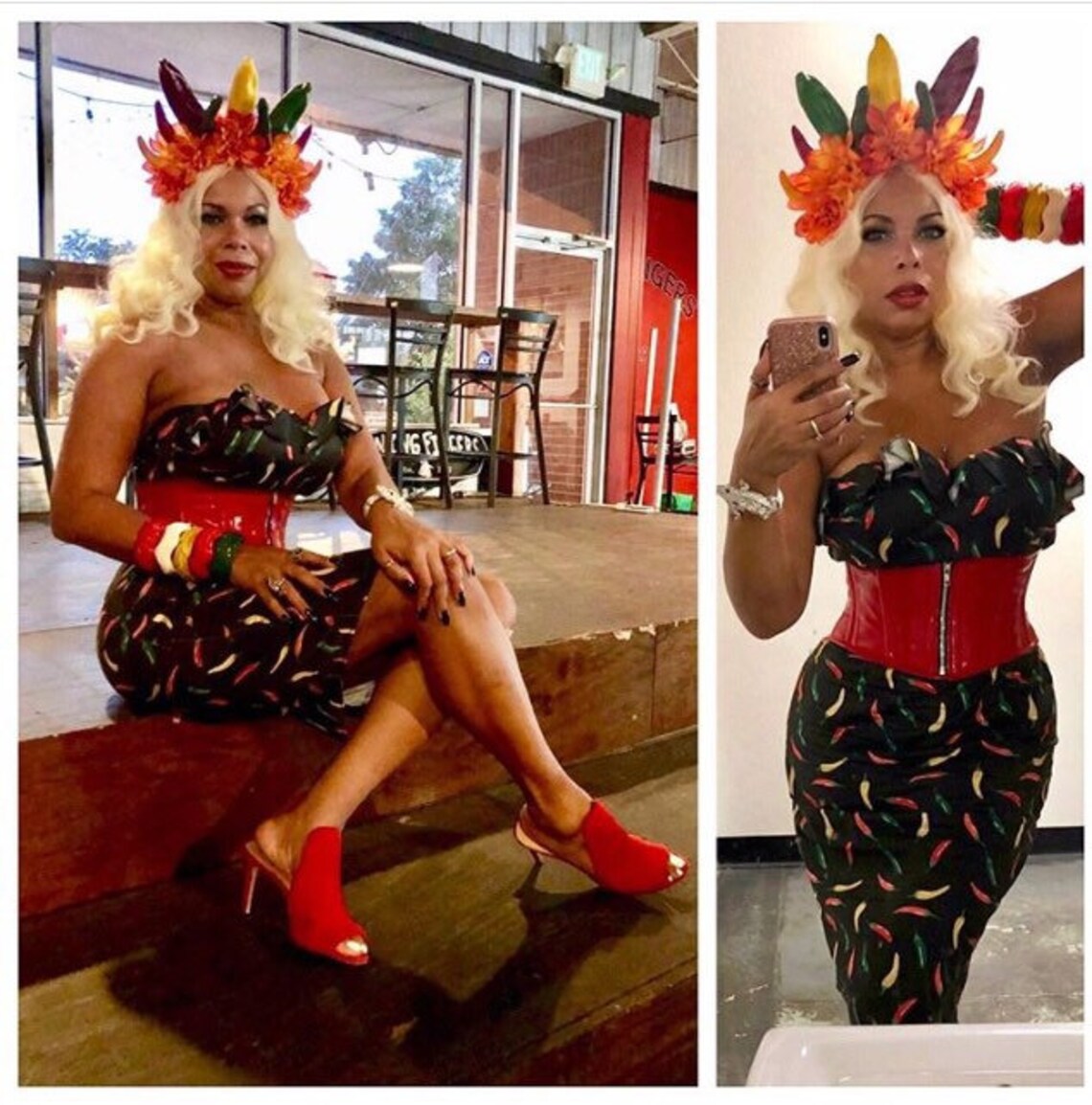 Pepper Spicy Fire Headpiece Hot Louisiana Havana Latin Mexico Cinco De ...