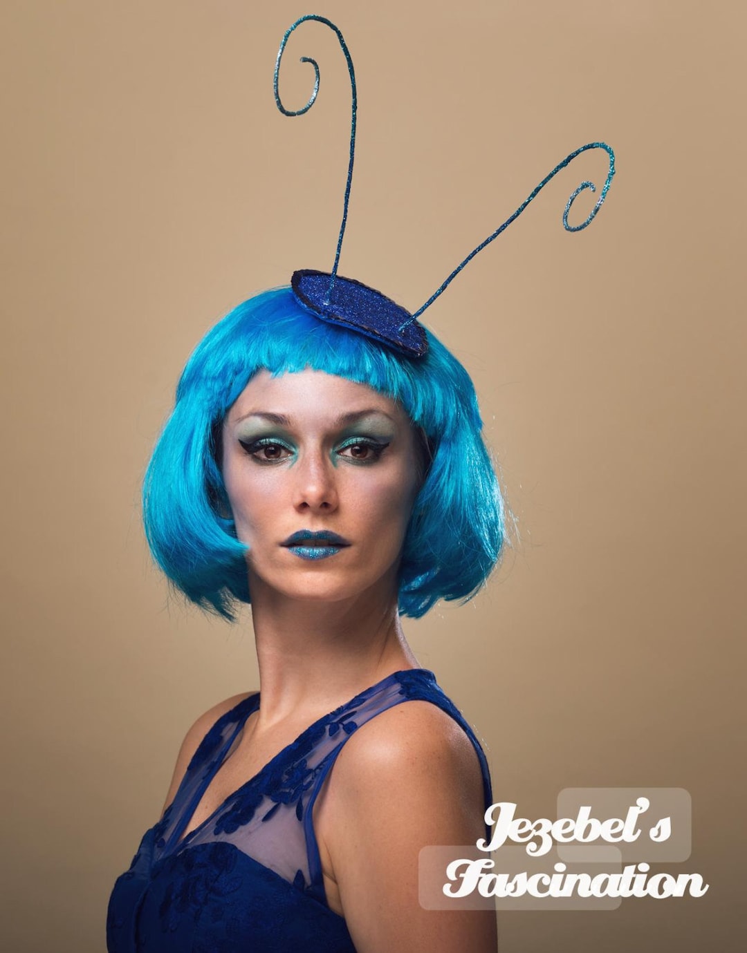 Absolem Wonderland Caterpillar Antenna Fascinator Blue Bug Hat ...