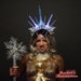 Ice Queen Witch Headdress Light up Unseelie Celestial Silver Costume ...