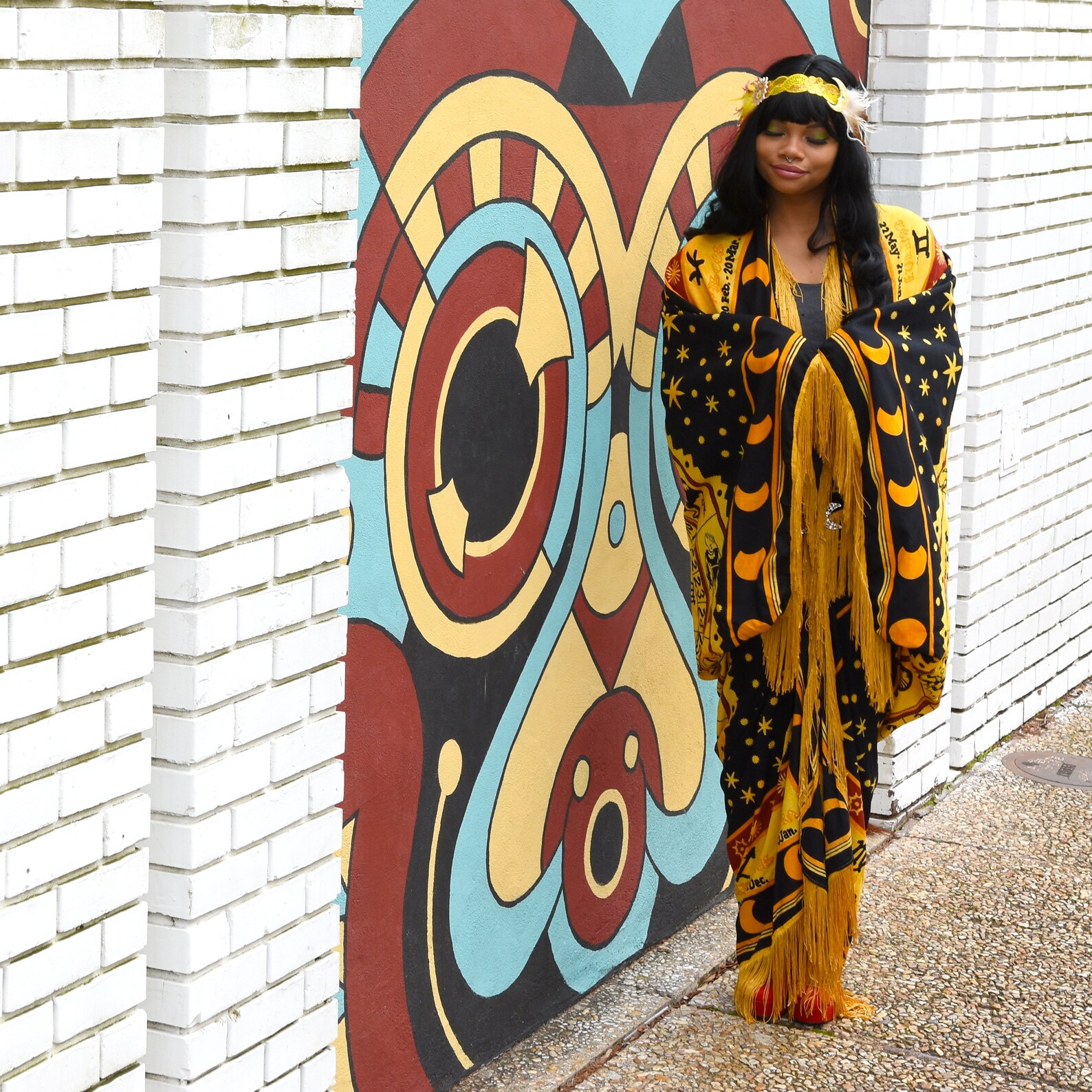 Art Nouveau Bat Wing Gown Star Dressing Robe Red Oracle Gold - Etsy