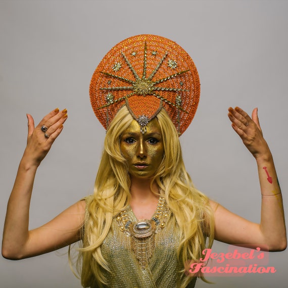 Apollo Sun Golden Celestial Headdress Cosmic Majestic Bohemian | Etsy