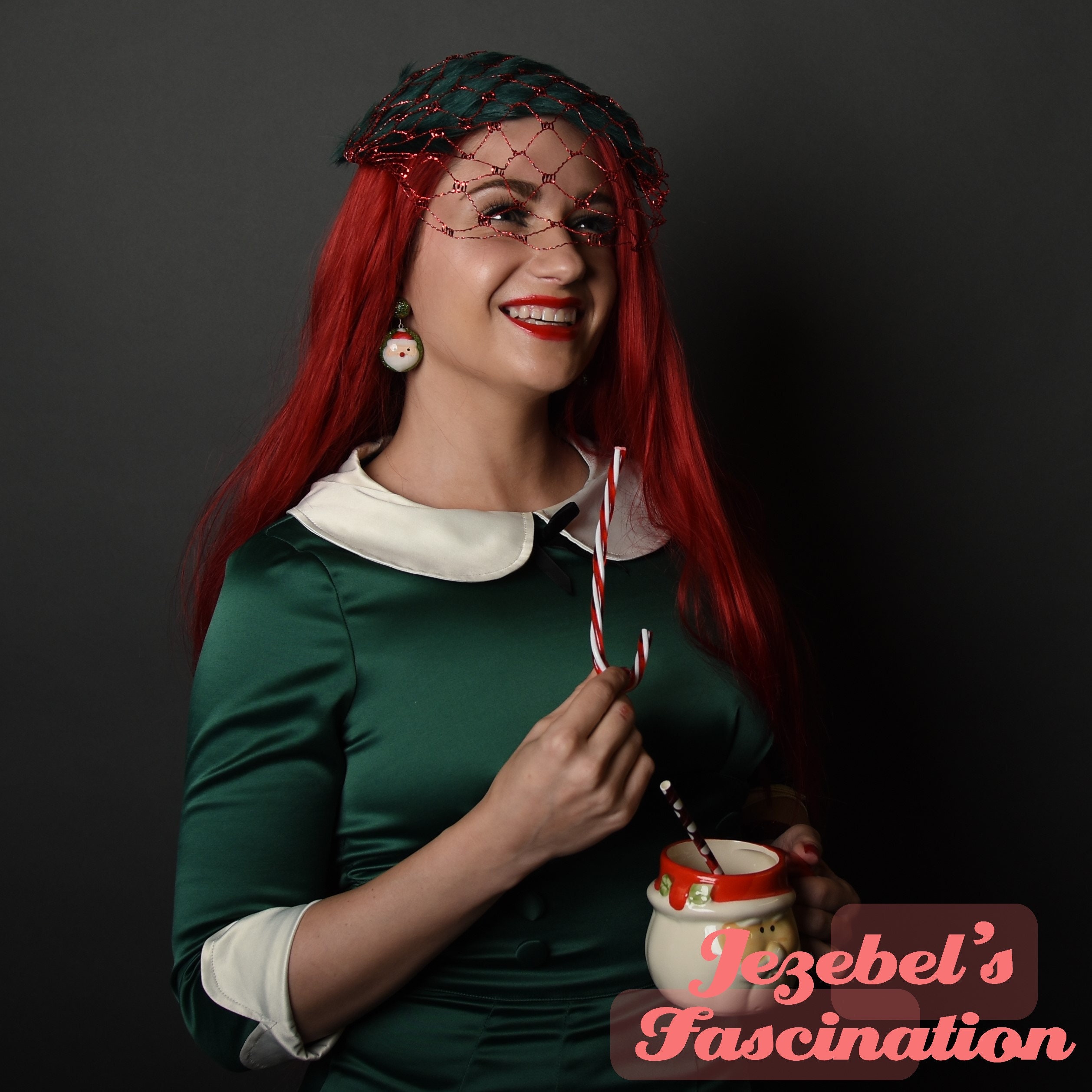 Glamorous Fur Veil Christmas Starlet Fascinator, Hand Made Miracle ...