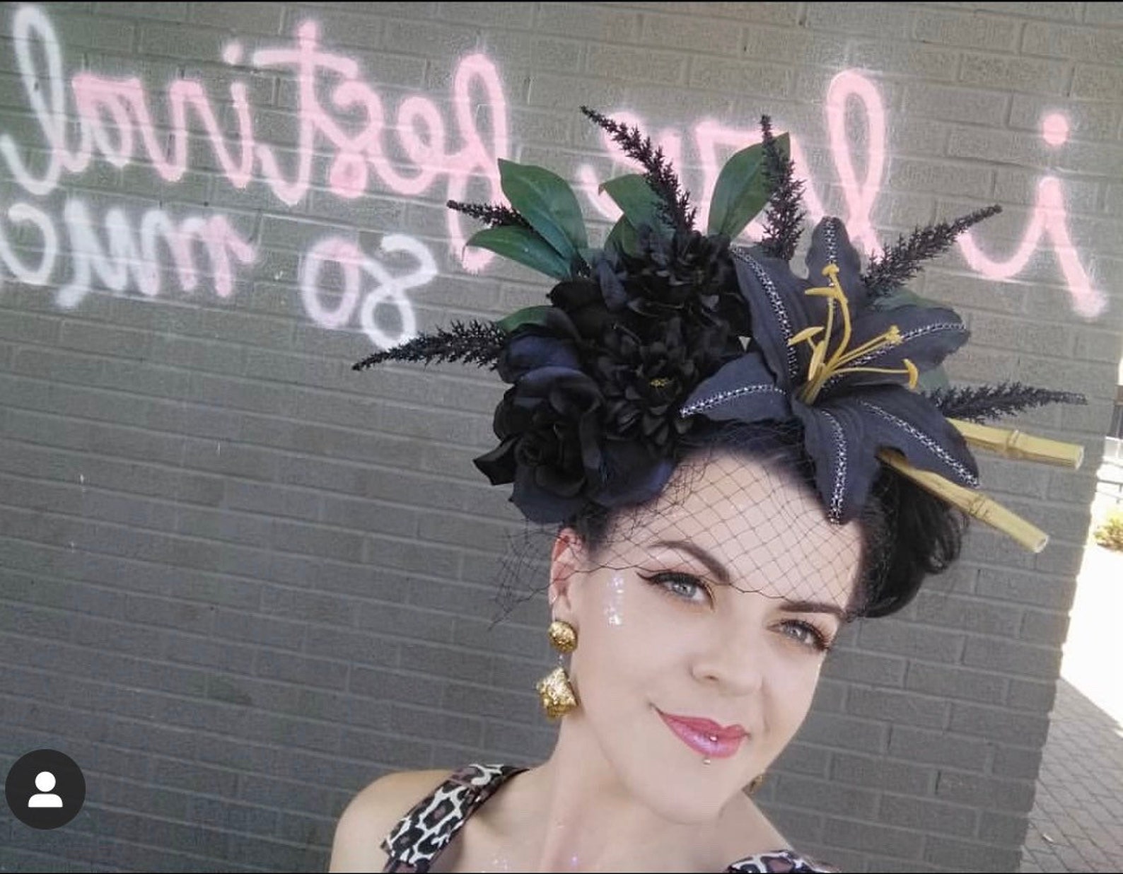 Gothic Tropical Tiki Floral Fascinator Black Lily Dahlia - Etsy