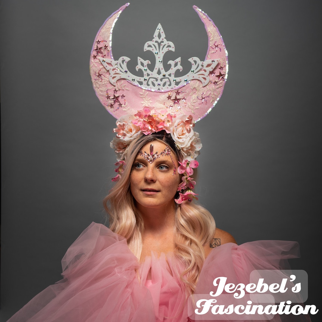 Moon Star Flower Oracle Crown, Goddess Majestic Fantasy Witch Mystical ...