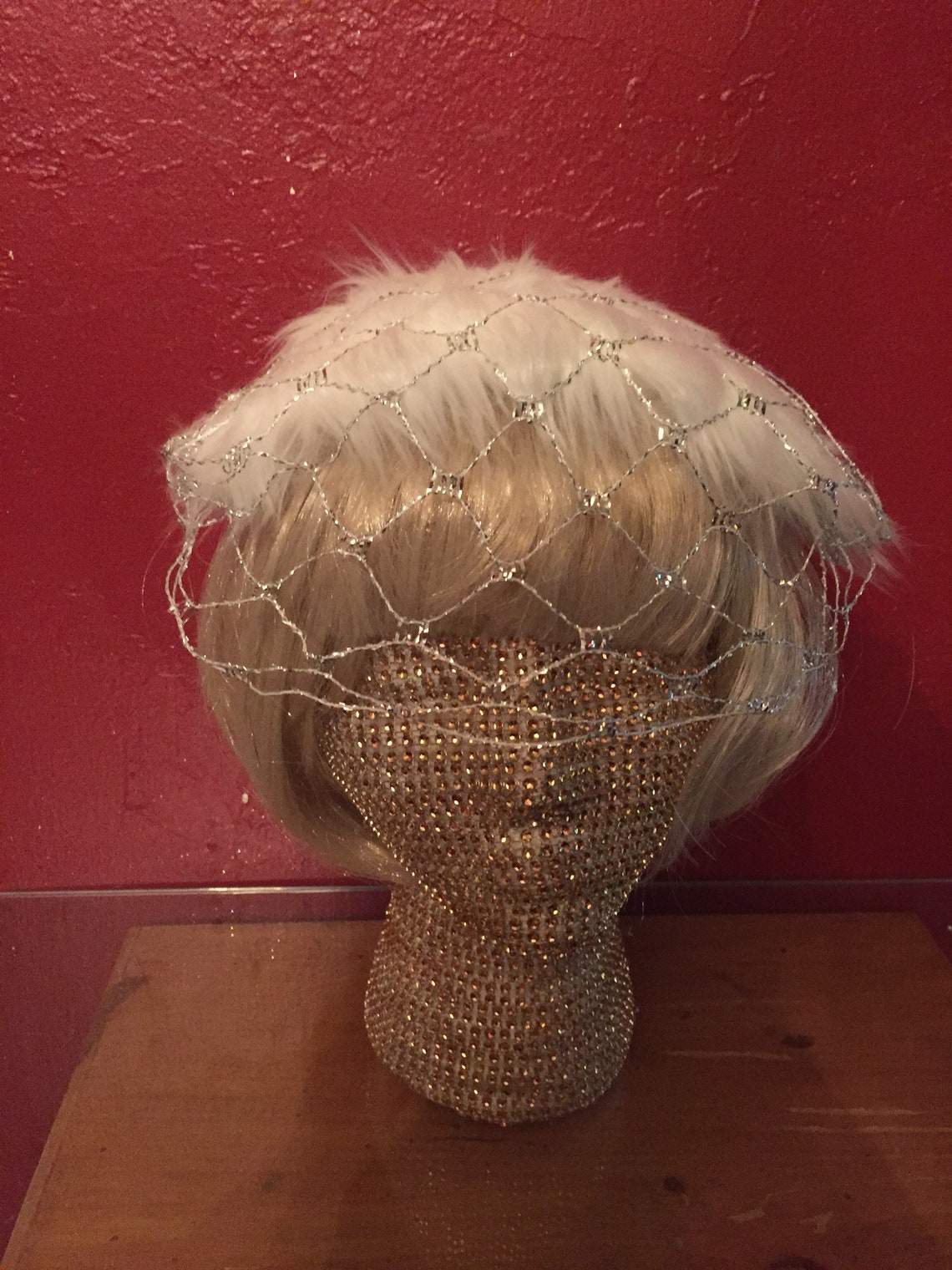 Glamorous Fur Veil Christmas Starlet Fascinator, Hand Made Miracle ...