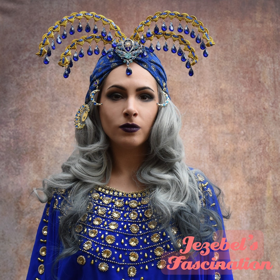 Flapper 1920s Celestial Turban, Gatsby Costume Moon Star Headdress ...