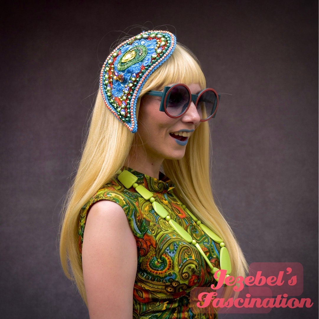 Paisley Mod 60s Headpiece, 70s Glamorous Psychedelic Haute Trippy ...