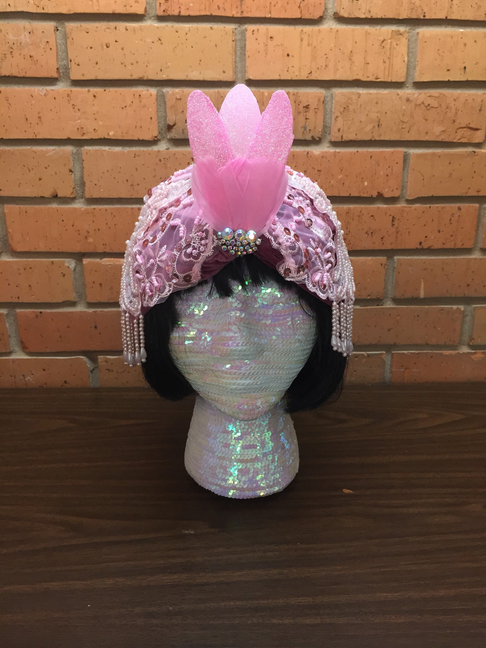 Red Flapper 1920s Turban Costume Feather Headdress Ruby - Etsy