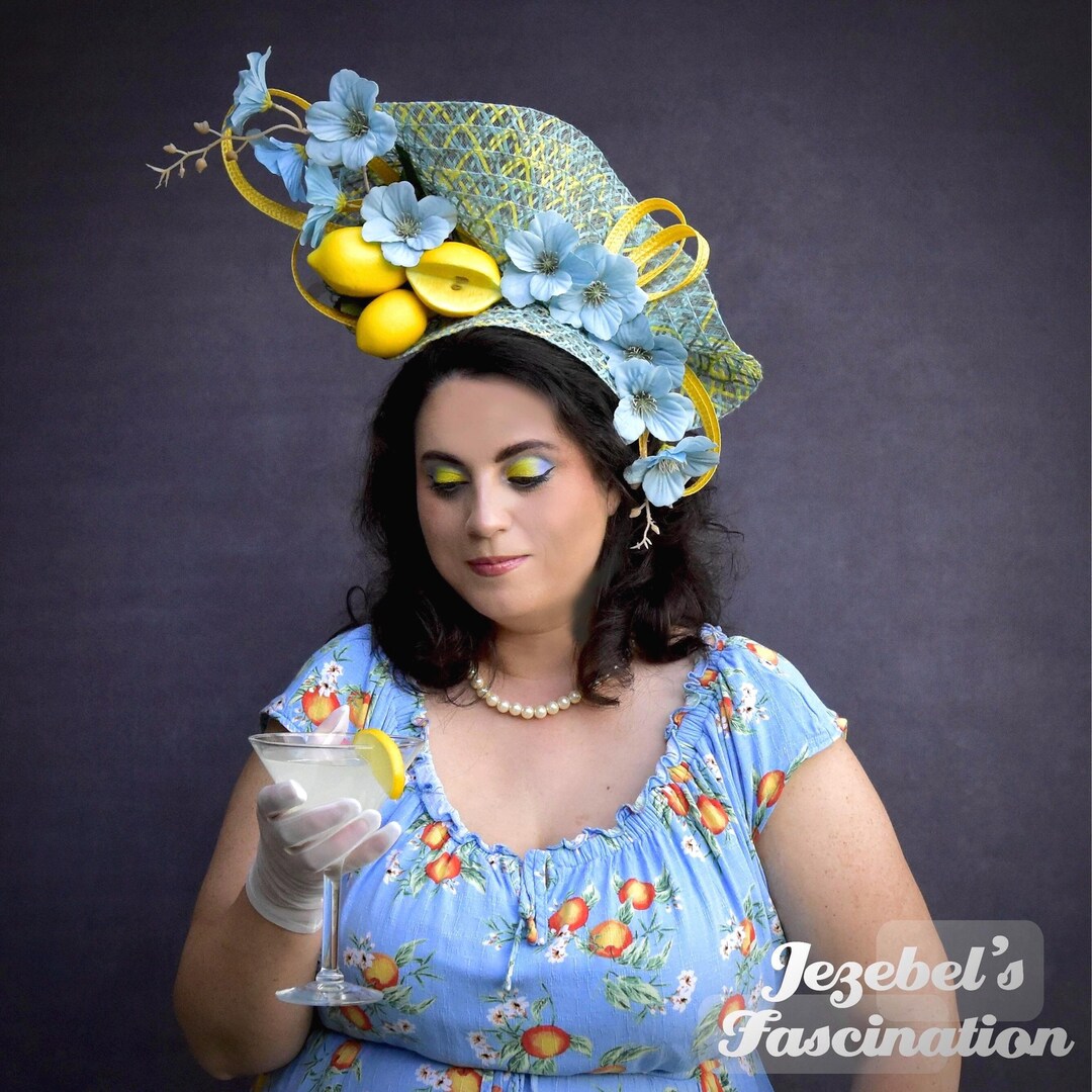 Large Lemon Slice Hatinator, Citrus Fruit Fascinator, Derby Headpiece ...