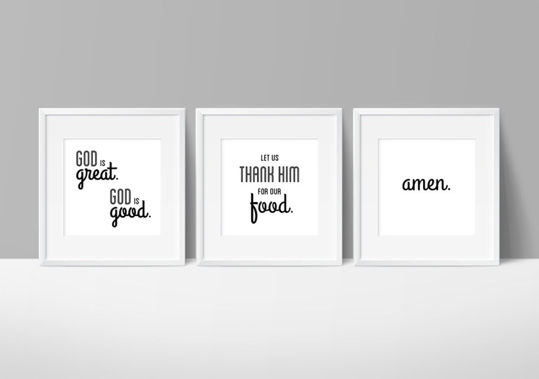 God is Great, God is Good, Dining Room Decor, Prayer Art, Kitchen ...