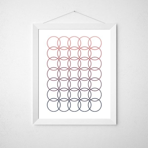 Coral Navy Wall Art - Etsy