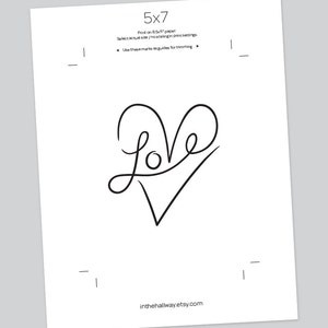 Love Typography, Love Art Print, Word Art, Heart Artwork, Wall Art ...