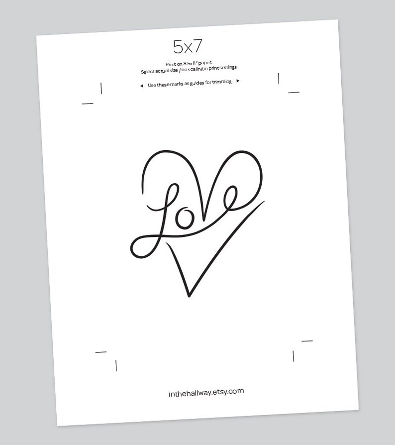 Love Typography Love Art Print Word Art Heart Artwork Wall - Etsy