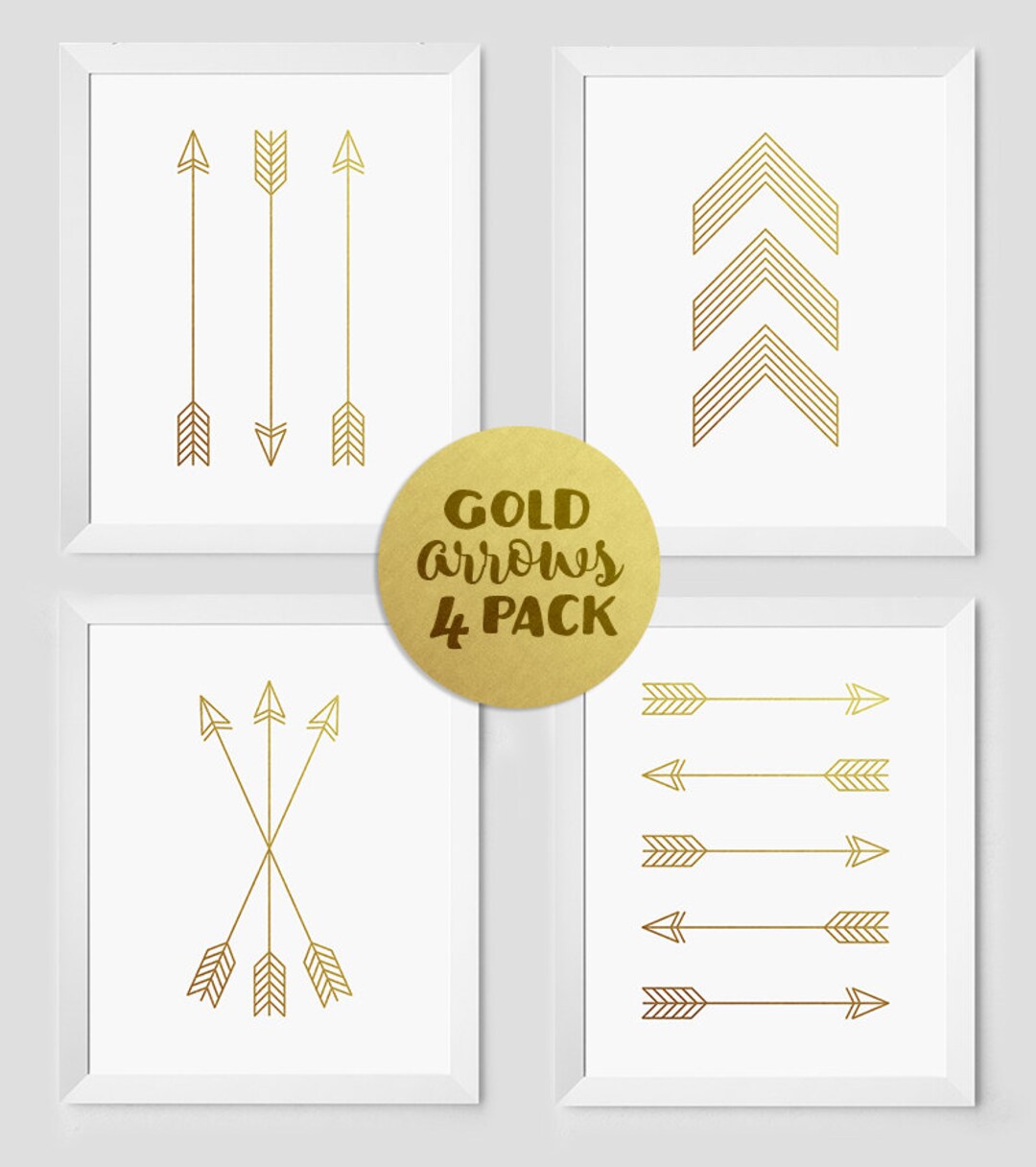 Gold Printables, 8x10 Arrow Prints, 5x7 Arrow Prints, Arrow Signs, Gold ...