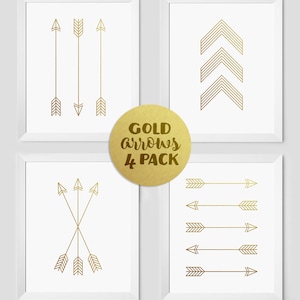 Gold Wall Art, Printable Gold Foil, Gold Print, Chevron Art, Gold Decor ...