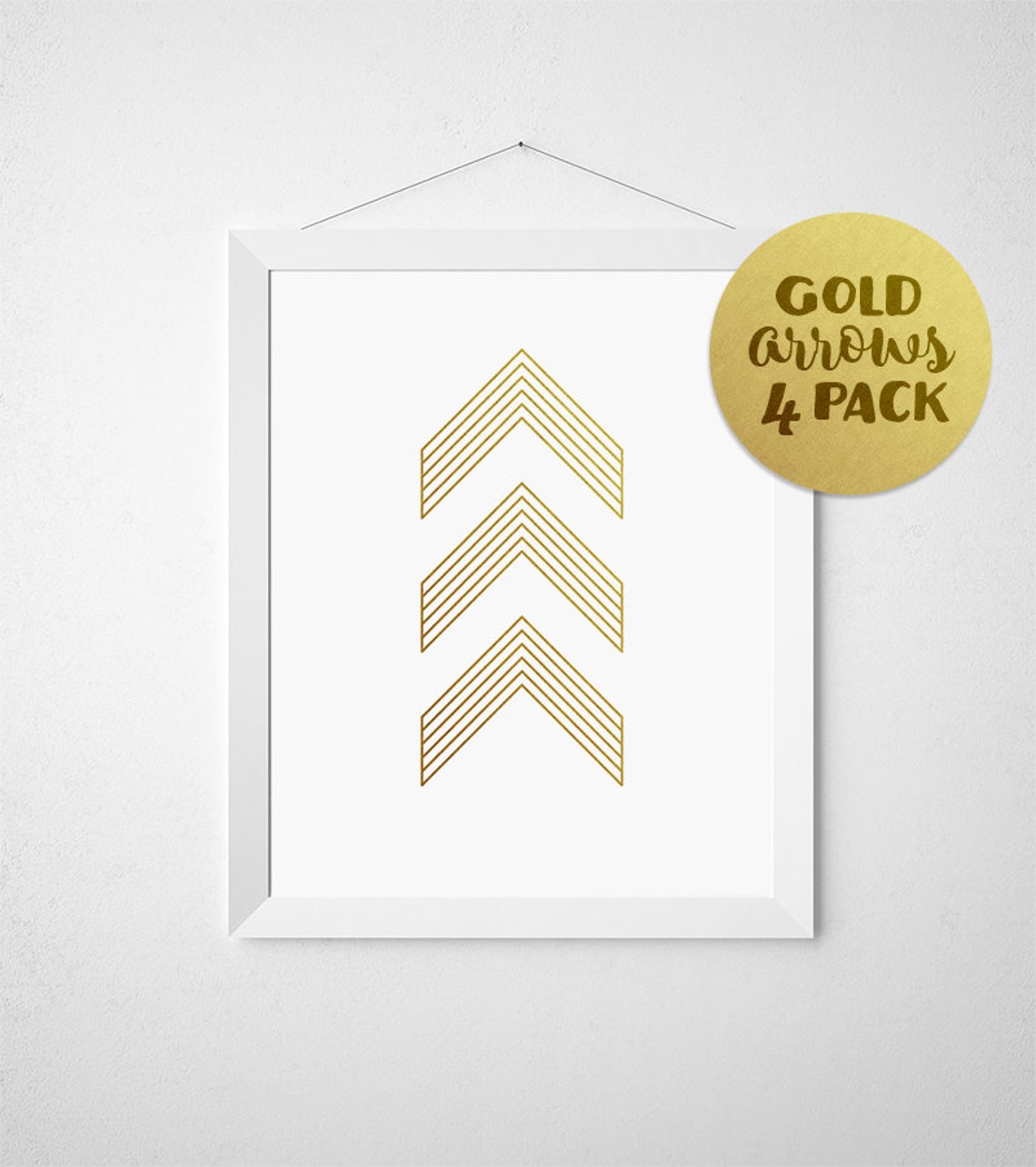 Gold Wall Art Printable Gold Foil Gold Print Chevron Art | Etsy