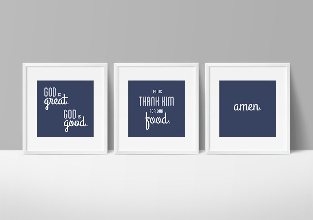 God is Great Prayer Printable Set, 8x8" Digital Files for Dining Room ...