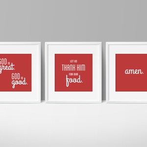 God is Great Prayer Printable Set, 8x8" Digital Files for Dining Room ...