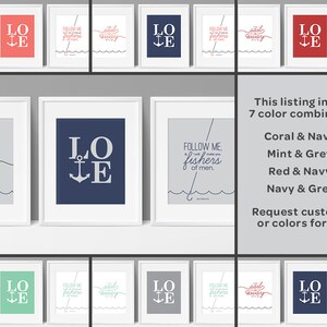 Navy and Gray, Nautical Theme, Navy Nautical, Navy Nursery Art ...