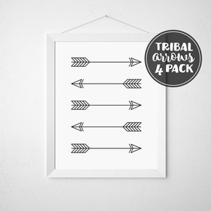 Arrow Art, Tribal Art, Printable Art, Arrows, Black and White Printable ...