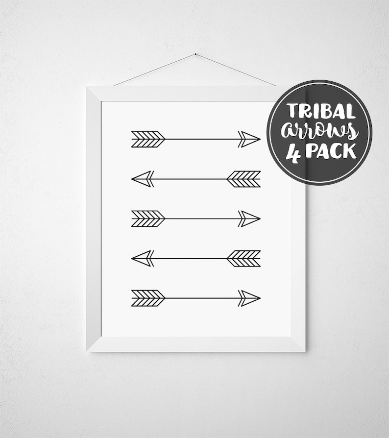 Arrow Art Tribal Art Printable Art Arrows Black and White - Etsy