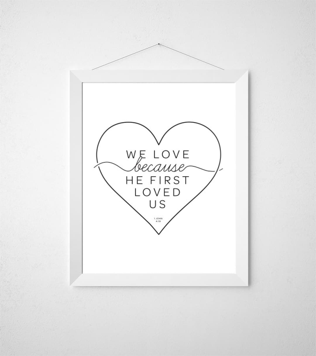 Love Bible Verse, Printable Wall Art, Christian Decor, Black and White ...