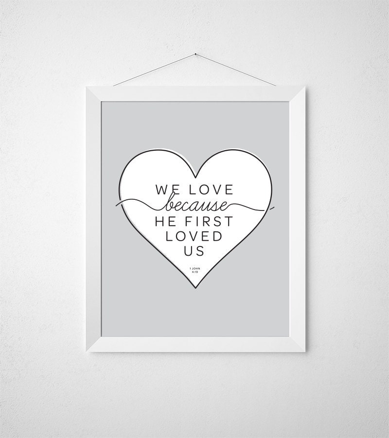 Love Bible Verse Printable Wall Art Christian Decor Black | Etsy