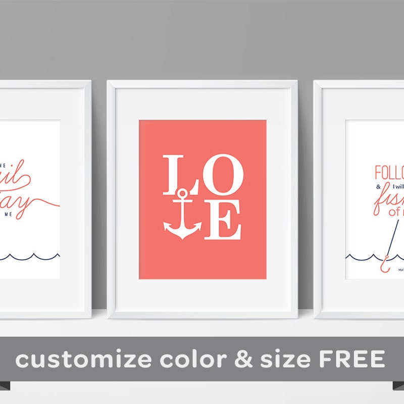 Coral Navy Nursery - Etsy