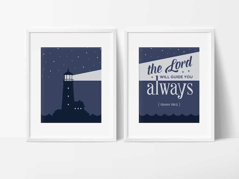 Lighthouse Art Bible Verse Prints Lighthouse Printable - Etsy