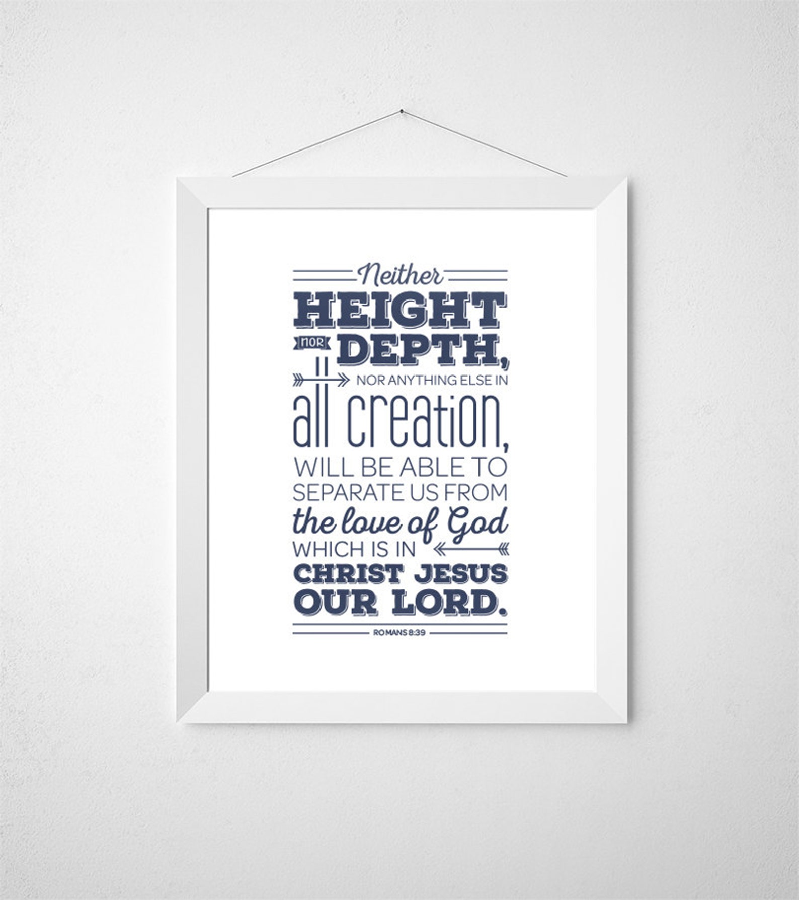 Navy Bible Verse, Printable Verse, Christian Art, Bible Verse Decor ...