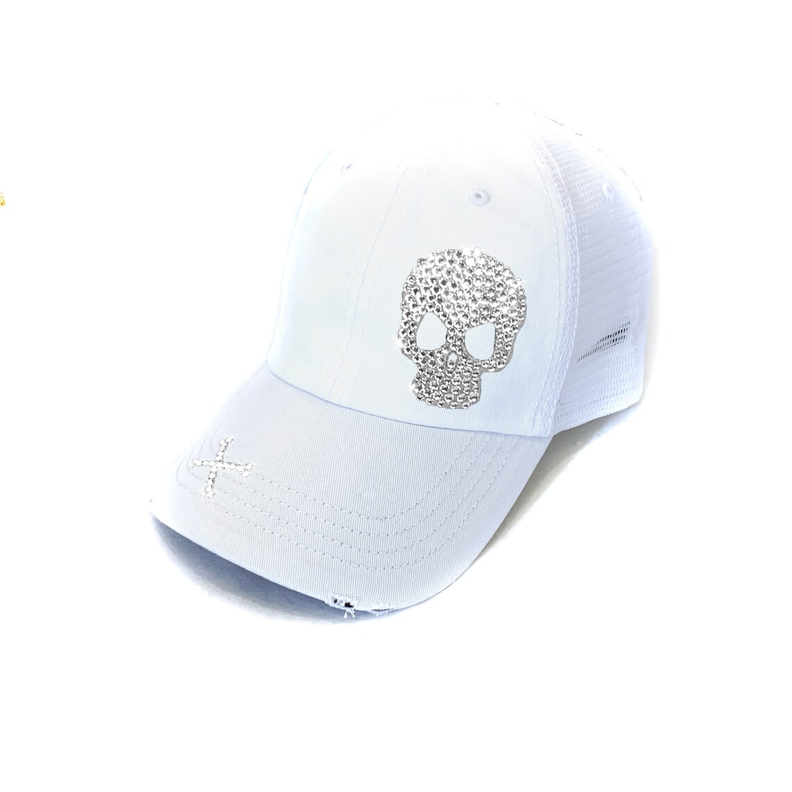 Human Skull Hat for Women Crystal Skull Black Baseball Cap | Etsy