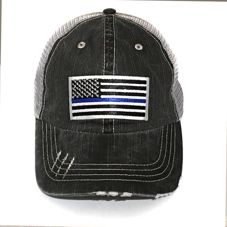 Men's Thin Blue Line Baseball Cap Embroidery Dad Hat Police Officer ...