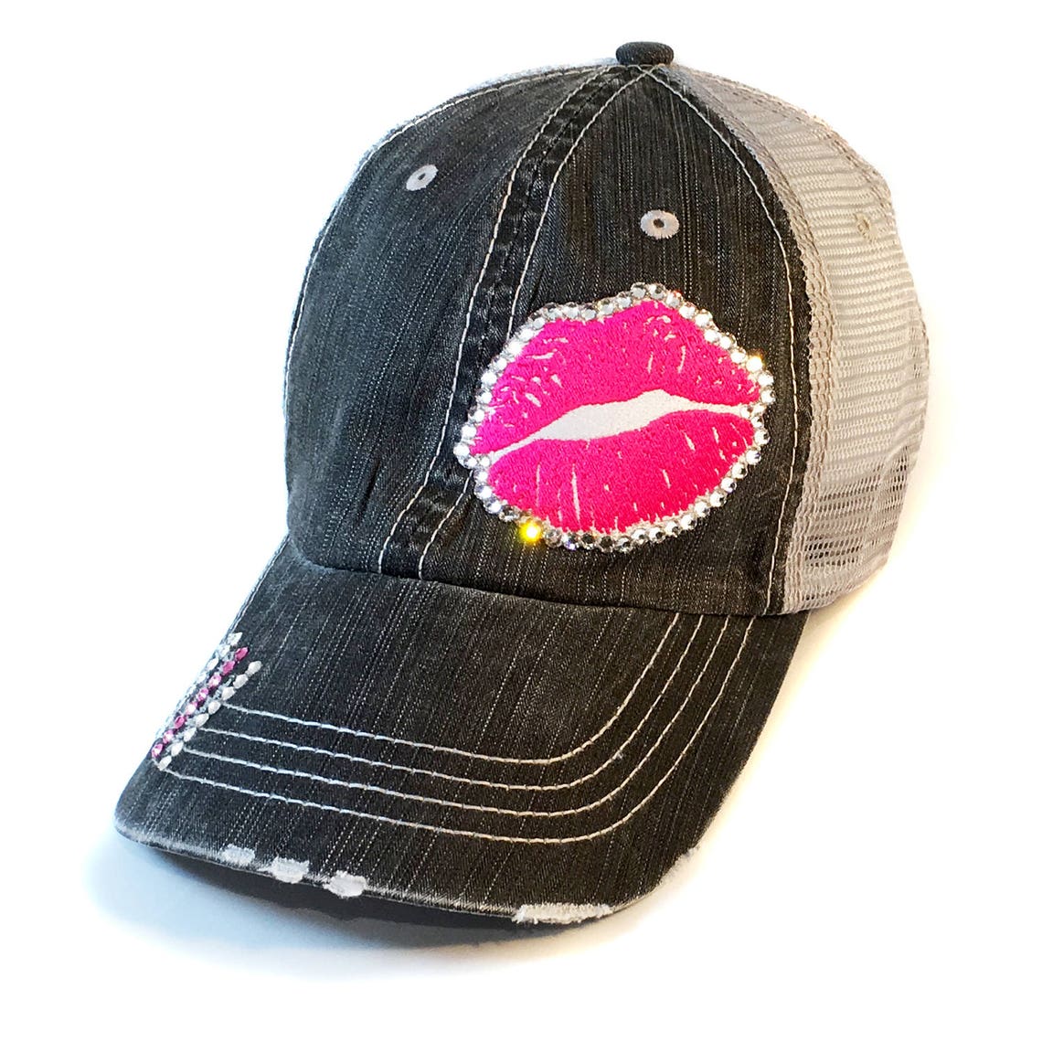 Lip Boss Baseball Cap Distressed Trucker Hat Women's - Etsy