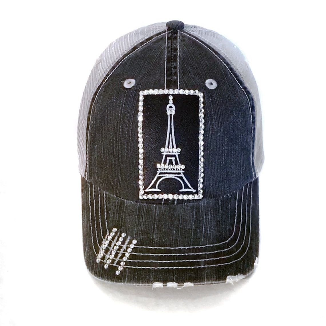 Womens Eiffel Tower Baseball Hat Swarovski Rhinestone Bling | Etsy