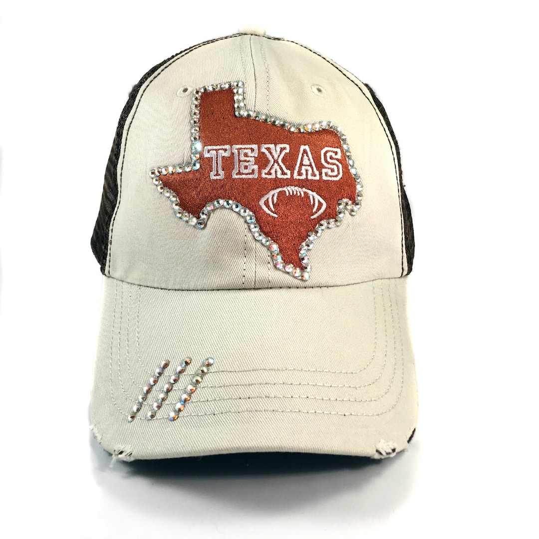 Texas Football Baseball Cap - Burnt Orange Texas Hat - Bling - Etsy