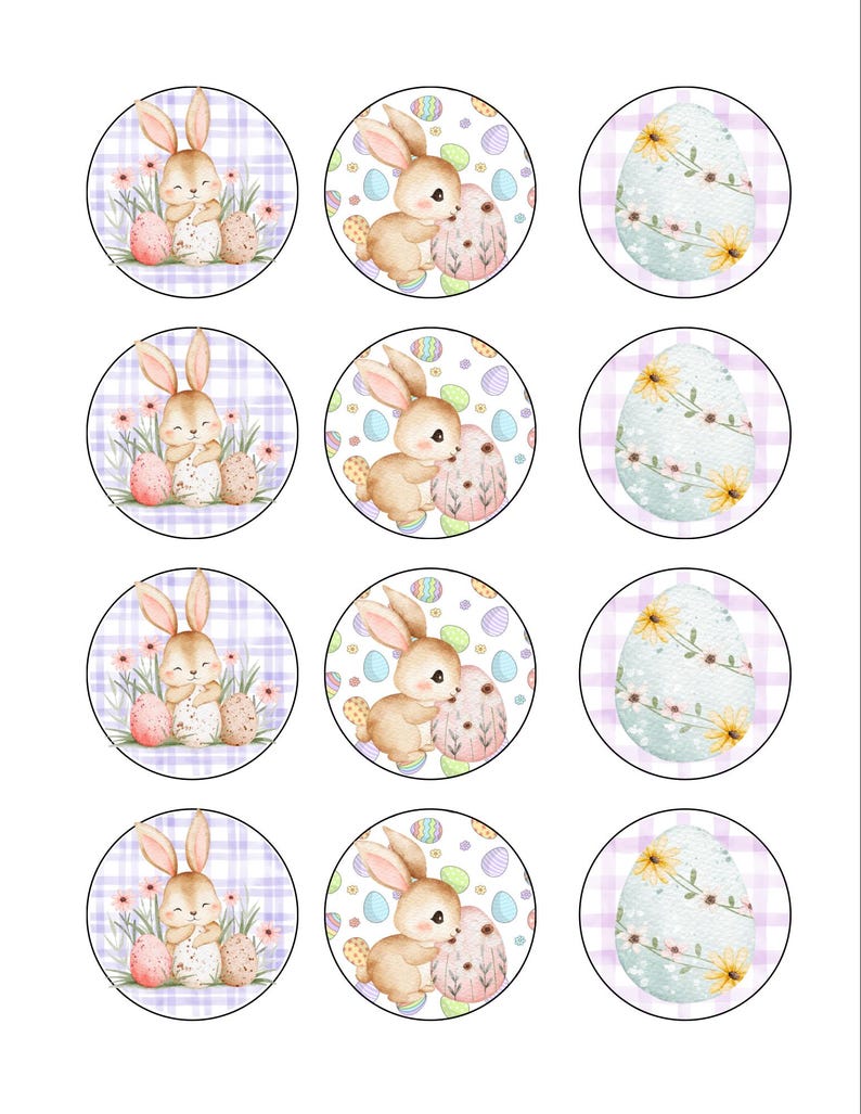 Printable Easter Cupcake/oreo Toppers 2 Inch - Etsy