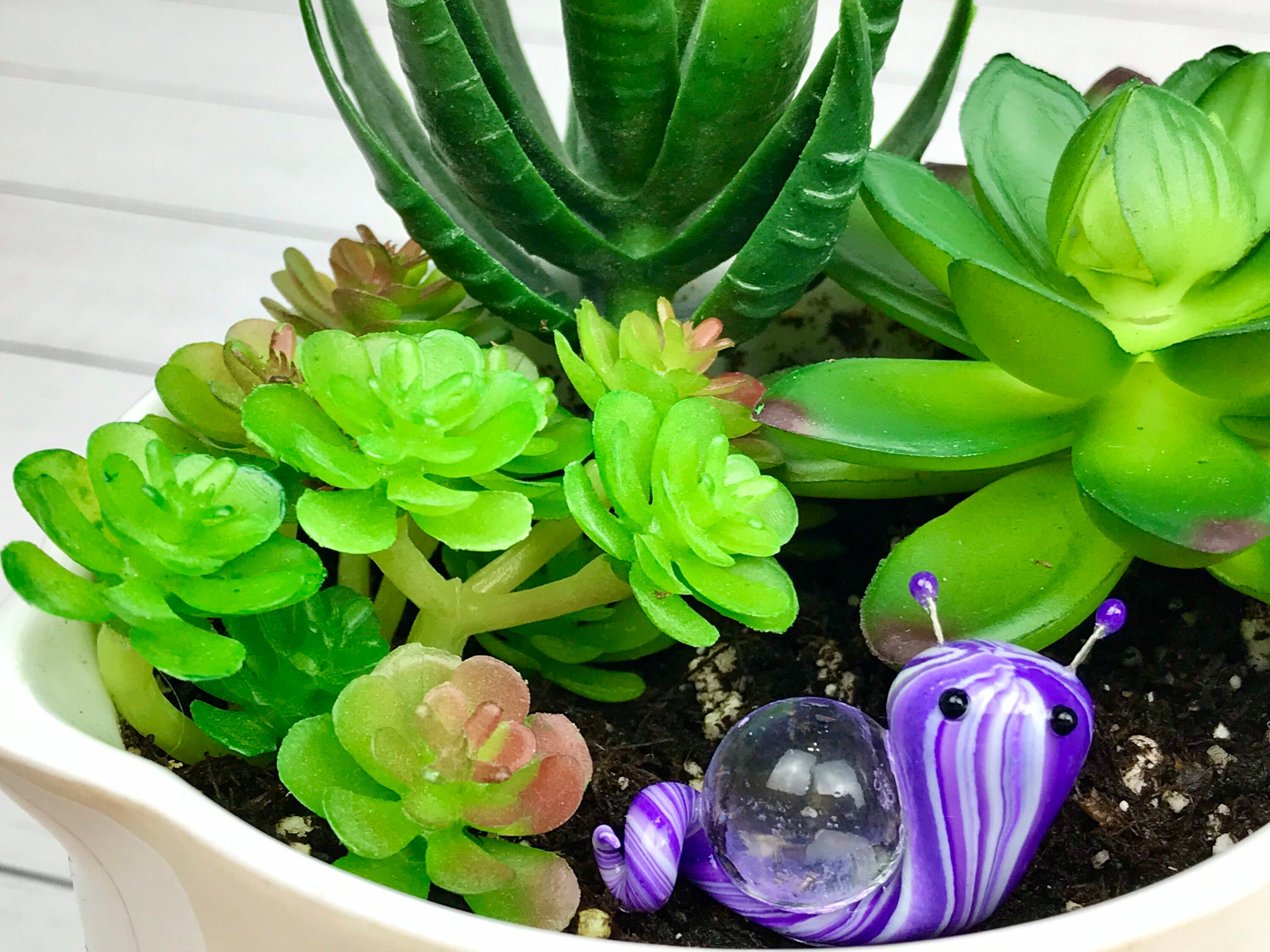 Green Marble Snails for Your Miniature Fairy Garden Fairy - Etsy