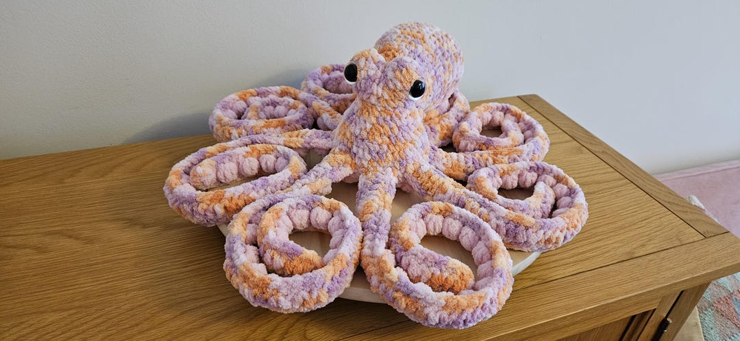 Pink and Orange Octopue Plush - Etsy