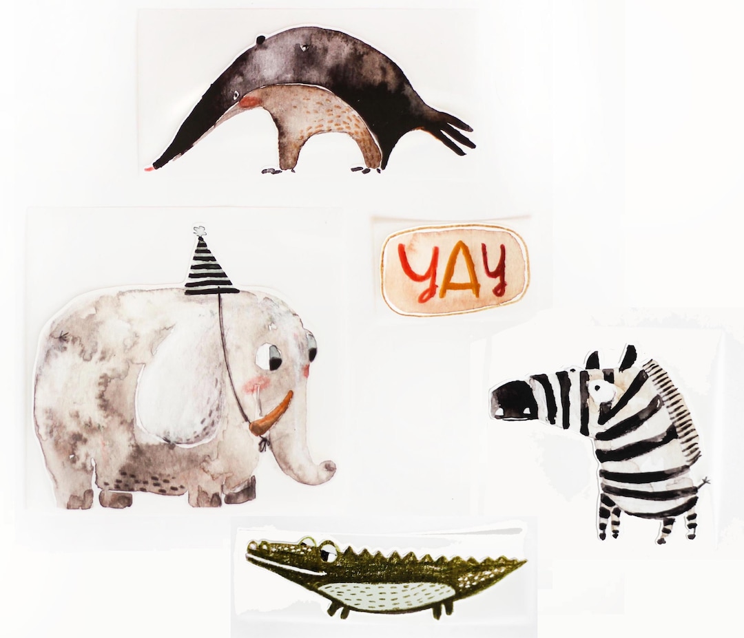 Bügelbilder Elefant, Krokodil, Ameisenbär, Yay, Zebra| Aufbügler ...