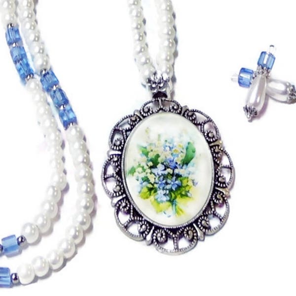 Blue White Cameo - Etsy