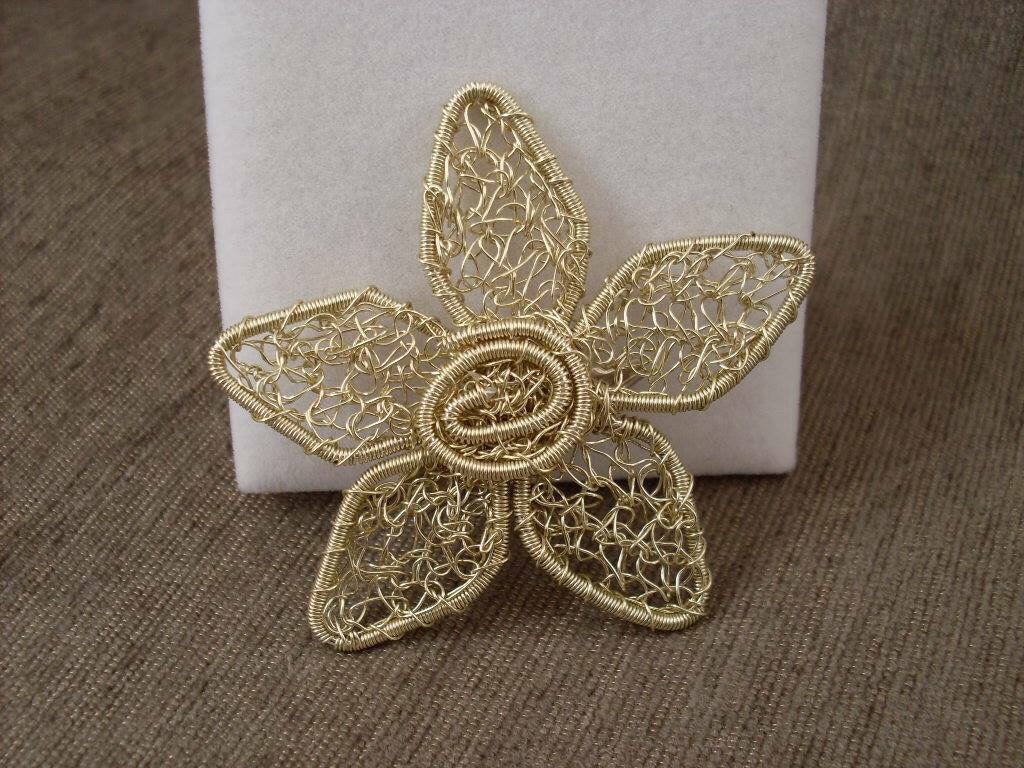 Crochet Wire Jewelry Crochet Wire Brooch Wire Brooch - Etsy