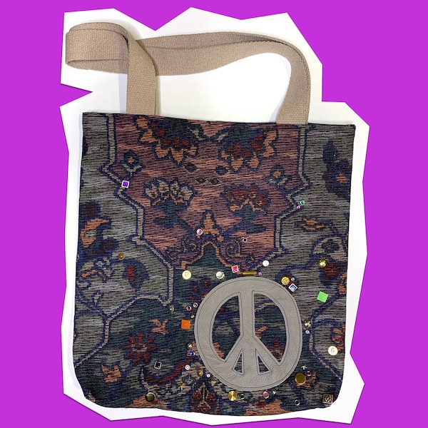 Peace Sign Tote Bag - Etsy