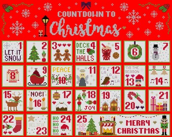 Christmas Countdown Cross Stitch by Susan Ache - Etsy