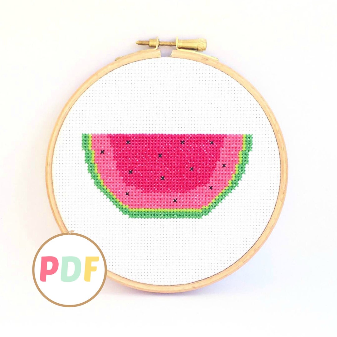 Watermelon Cross Stitch Pattern - PDF - for Beginners - Etsy