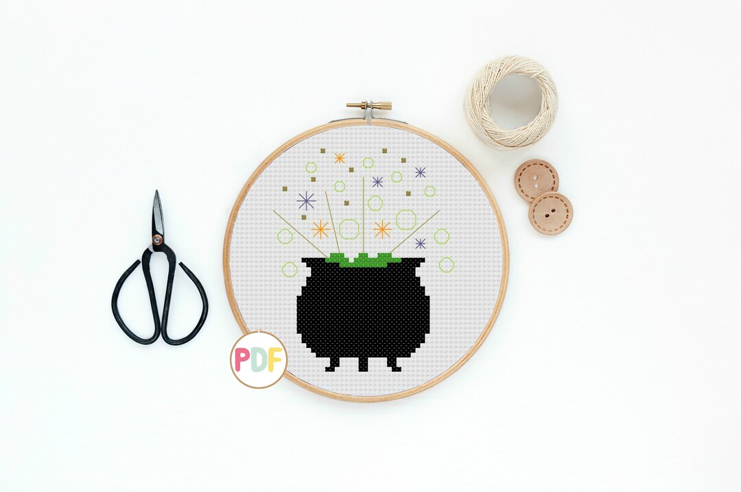 Halloween Witches Cauldron PDF Cross Stitch Pattern for Adults ...