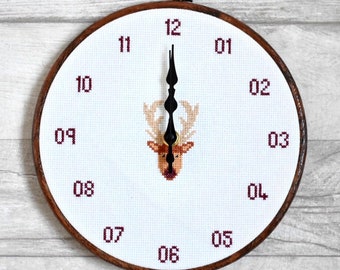 Clock Cross Stitch - Etsy