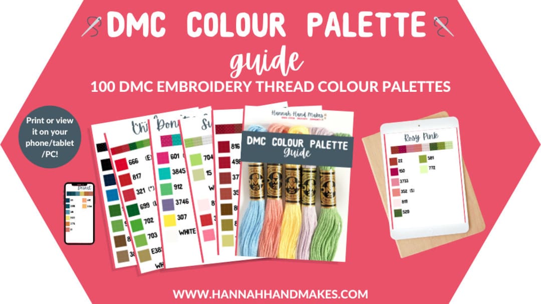 DMC Colour Palette Guide | PDF Download | 100 Colour Palettes - Etsy