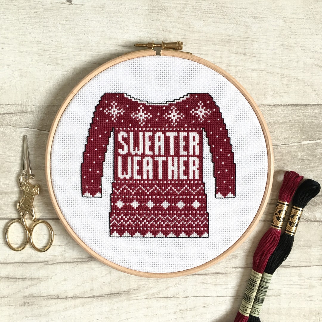 Sweater Weather PDF Cross Stitch Pattern - Instant Download - Etsy UK